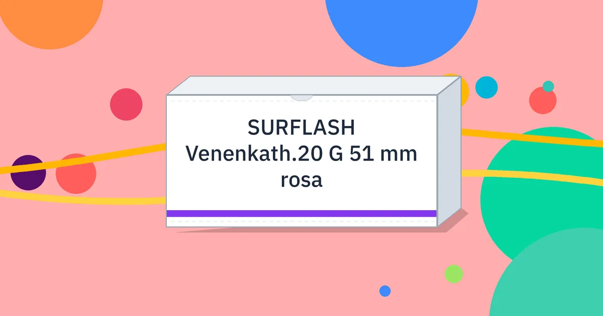 Symbolbild: Packung mit der Aufschrift SURFLASH Venenkath.20 G 51 mm rosa (PZN 01177864) – Verfügbarkeit und Bezug in Apotheken in Frankfurt am Main