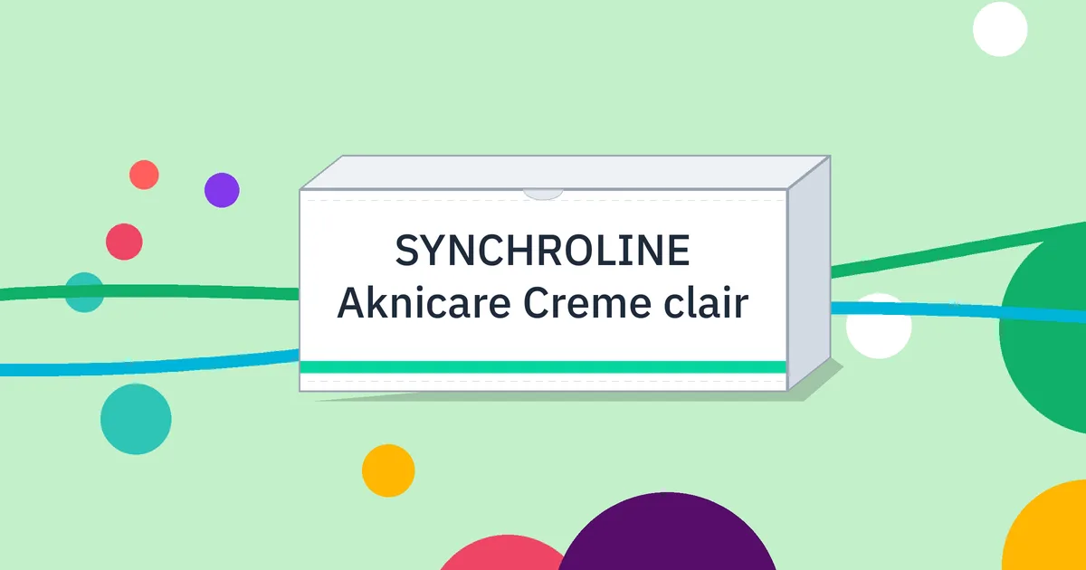 Symbolbild: Packung mit der Aufschrift SYNCHROLINE Aknicare Creme clair (PZN 11103766) – Verfügbarkeit und Bezug in Apotheken in Frankfurt am Main