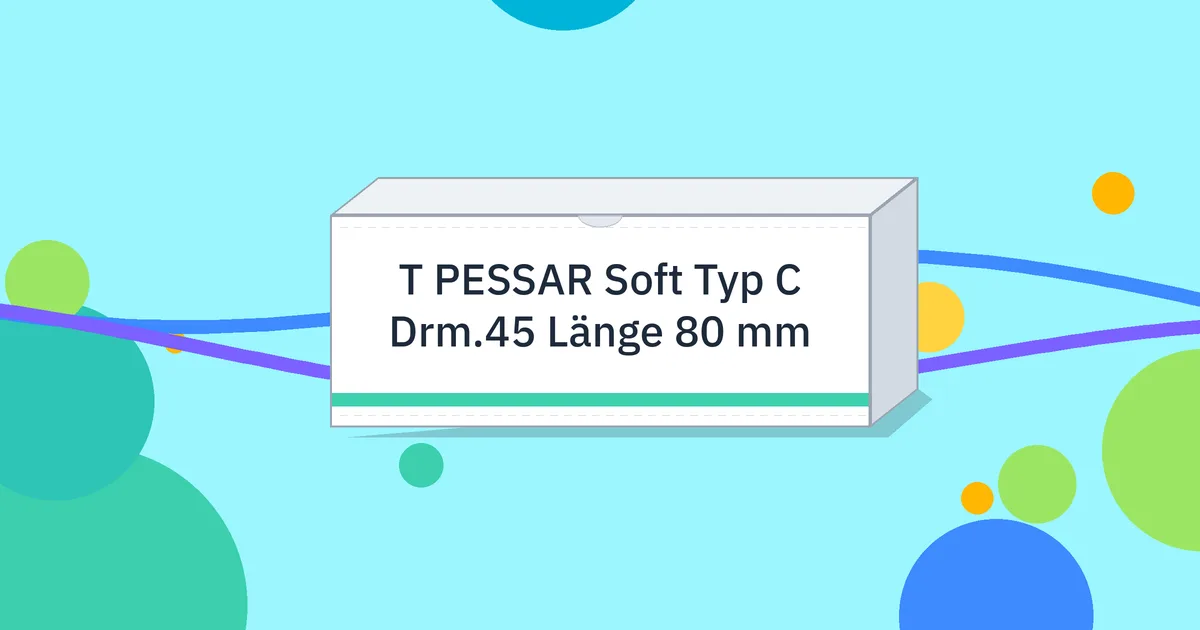 Symbolbild: Packung mit der Aufschrift T PESSAR Soft Typ C Drm.45 Länge 80 mm (PZN 10251192) – Verfügbarkeit und Bezug in Apotheken in Frankfurt am Main