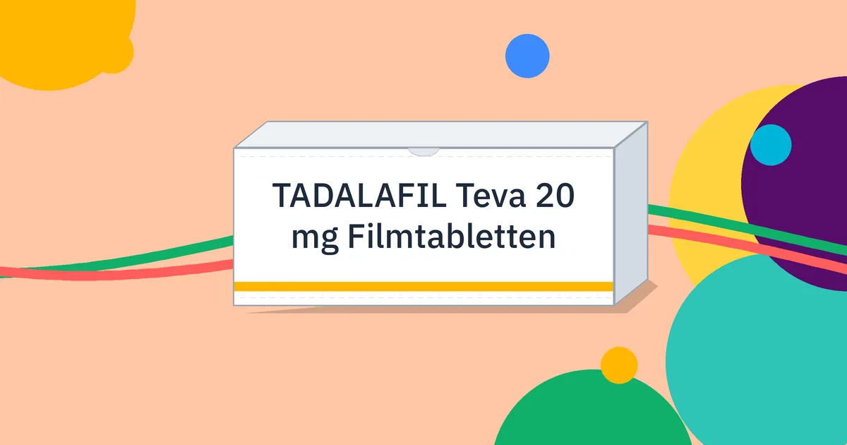 Symbolbild: Packung mit der Aufschrift TADALAFIL Teva 20 mg Filmtabletten (PZN 20041834) – Verfügbarkeit und Bezug in Apotheken in Frankfurt am Main