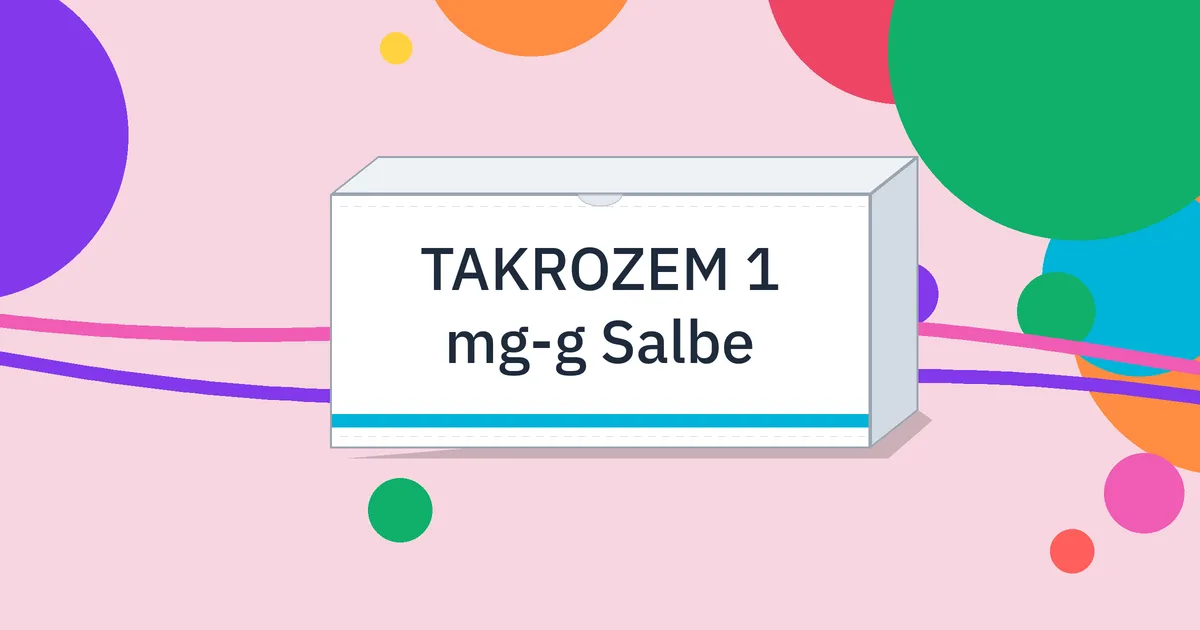 Symbolbild: Packung mit der Aufschrift TAKROZEM 1 mg-g Salbe (PZN 19510821) – Verfügbarkeit und Bezug in Apotheken in Frankfurt am Main