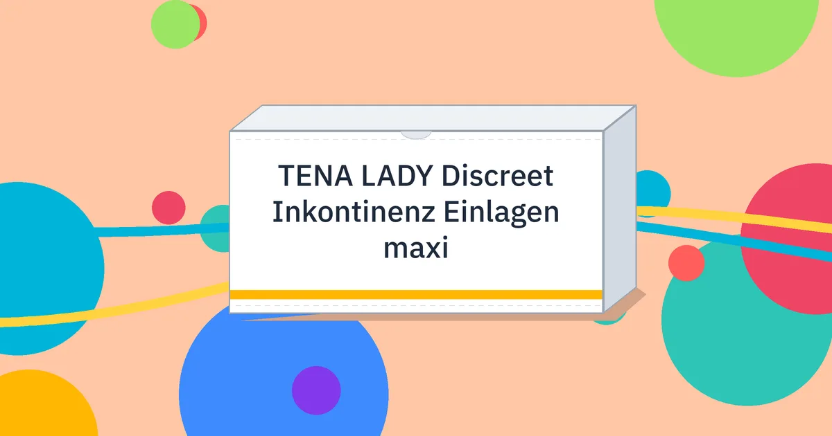 Symbolbild: Packung mit der Aufschrift TENA LADY Discreet Inkontinenz Einlagen maxi (PZN 15235252) – Verfügbarkeit und Bezug in Apotheken in Frankfurt am Main