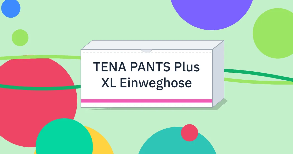 Symbolbild: Packung mit der Aufschrift TENA PANTS Plus XL Einweghose (PZN 13232120) – Verfügbarkeit und Bezug in Apotheken in Frankfurt am Main