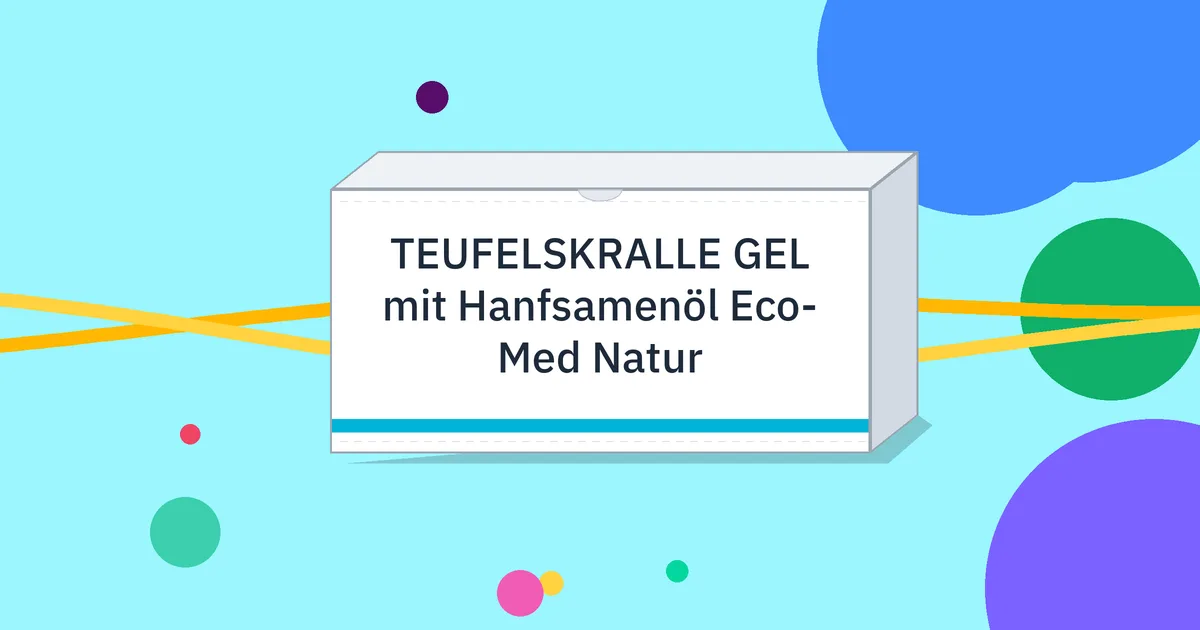 Symbolbild: Packung mit der Aufschrift TEUFELSKRALLE GEL mit Hanfsamenöl Eco-Med Natur (PZN 20327068) – Verfügbarkeit und Bezug in Apotheken in Frankfurt am Main