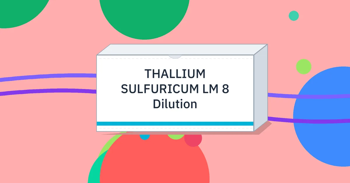 Symbolbild: Packung mit der Aufschrift THALLIUM SULFURICUM LM 8 Dilution (PZN 13218798) – Verfügbarkeit und Bezug in Apotheken in Frankfurt am Main