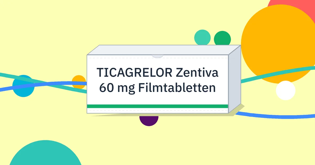 Symbolbild: Packung mit der Aufschrift TICAGRELOR Zentiva 60 mg Filmtabletten (PZN 18745278) – Verfügbarkeit und Bezug in Apotheken in Frankfurt am Main
