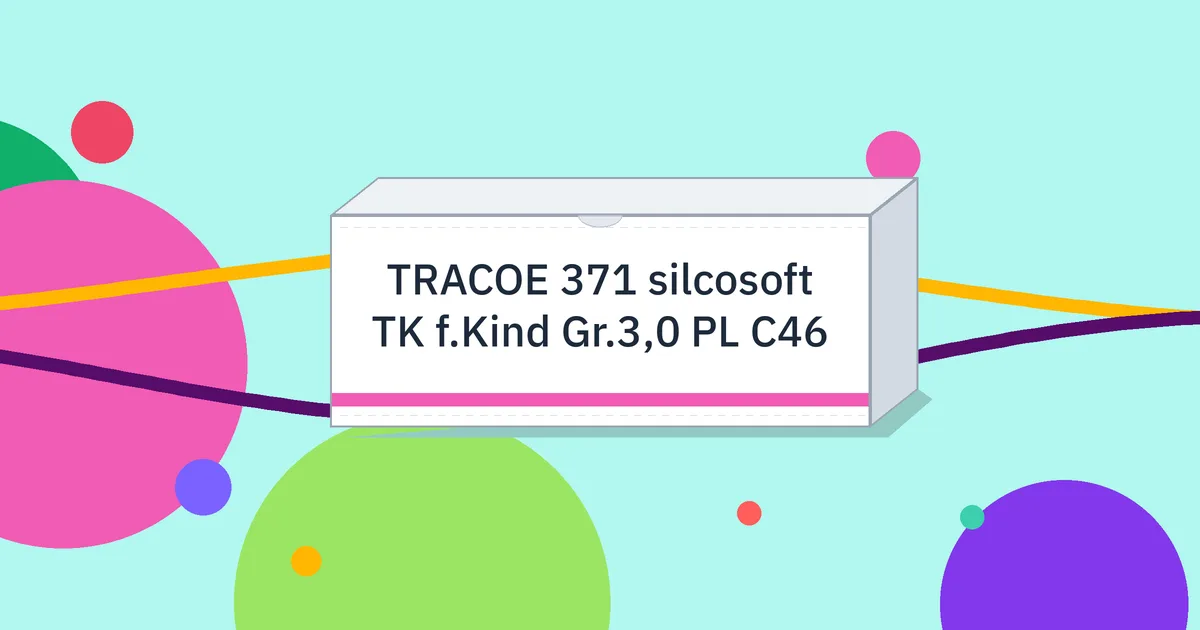 Symbolbild: Packung mit der Aufschrift TRACOE 371 silcosoft TK f.Kind Gr.3,0 PL C46 (PZN 14315109) – Verfügbarkeit und Bezug in Apotheken in Frankfurt am Main