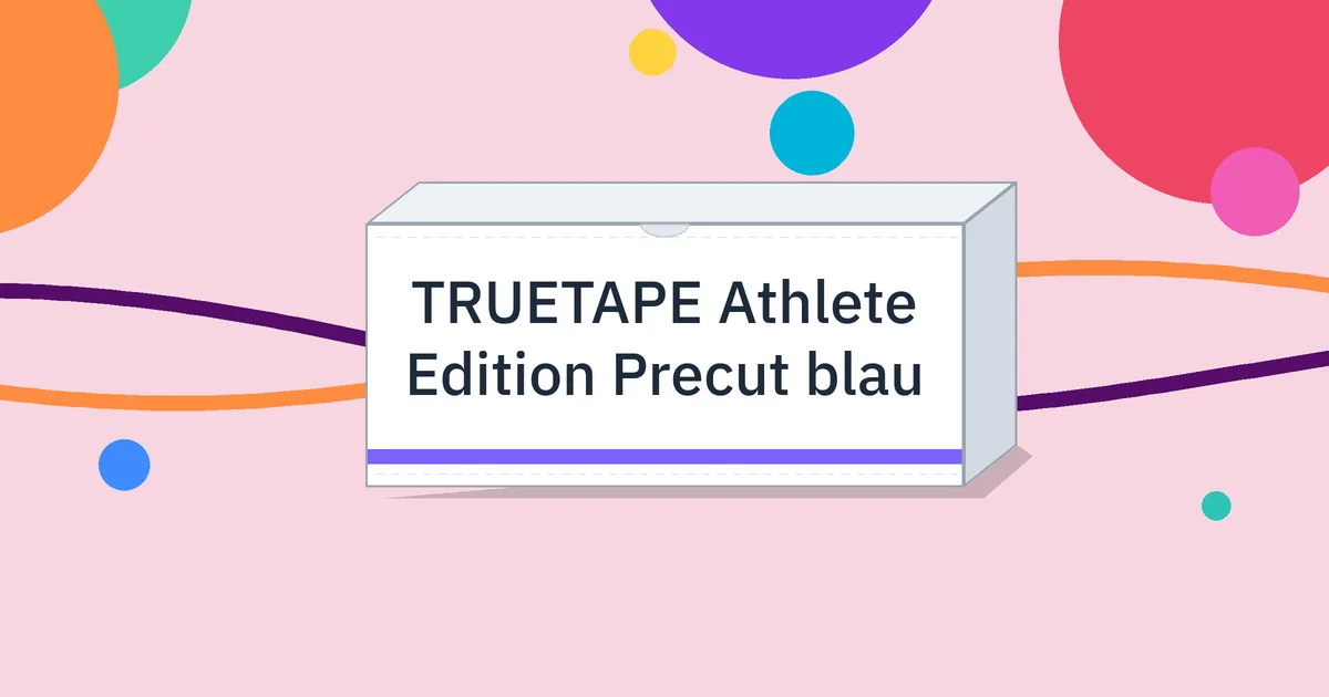 Symbolbild: Packung mit der Aufschrift TRUETAPE Athlete Edition Precut blau (PZN 14420527) – Verfügbarkeit und Bezug in Apotheken in Frankfurt am Main