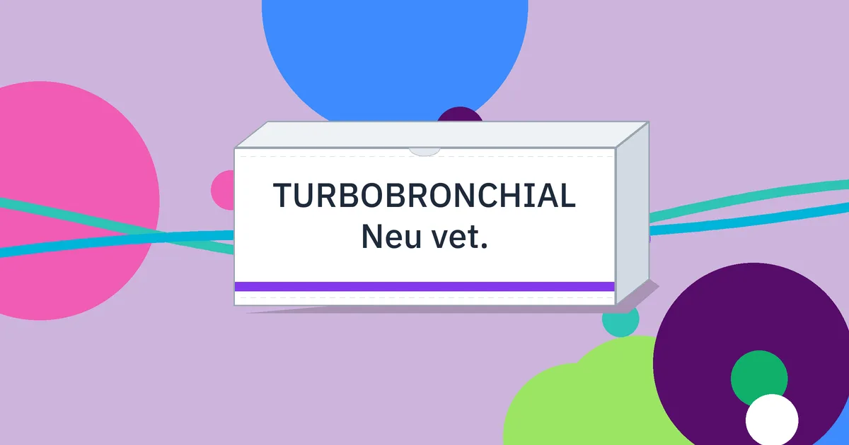 Symbolbild: Packung mit der Aufschrift TURBOBRONCHIAL Neu vet. (PZN 02519404) – Verfügbarkeit und Bezug in Apotheken in Frankfurt am Main