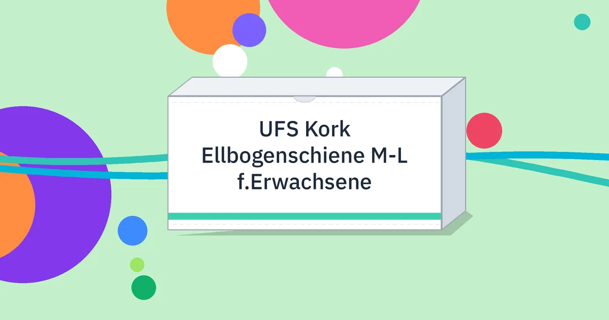 Symbolbild: Packung mit der Aufschrift UFS Kork Ellbogenschiene M-L f.Erwachsene (PZN 04809968) – Verfügbarkeit und Bezug in Apotheken in Frankfurt am Main