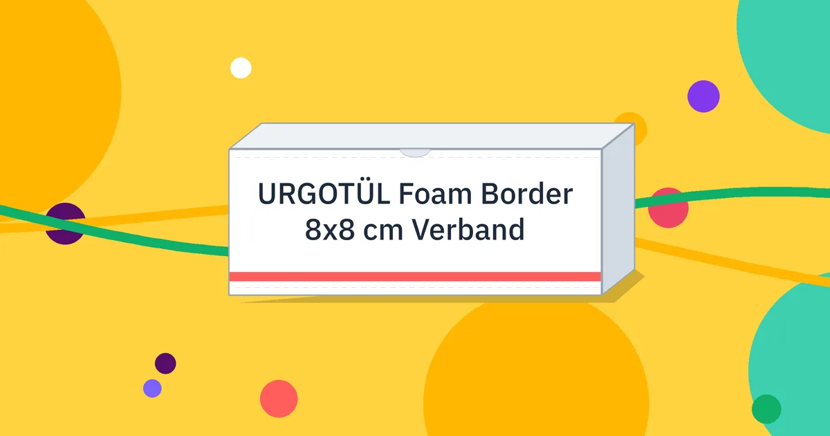 Symbolbild: Packung mit der Aufschrift URGOTÜL Foam Border 8x8 cm Verband (PZN 10203112) – Verfügbarkeit und Bezug in Apotheken in Frankfurt am Main