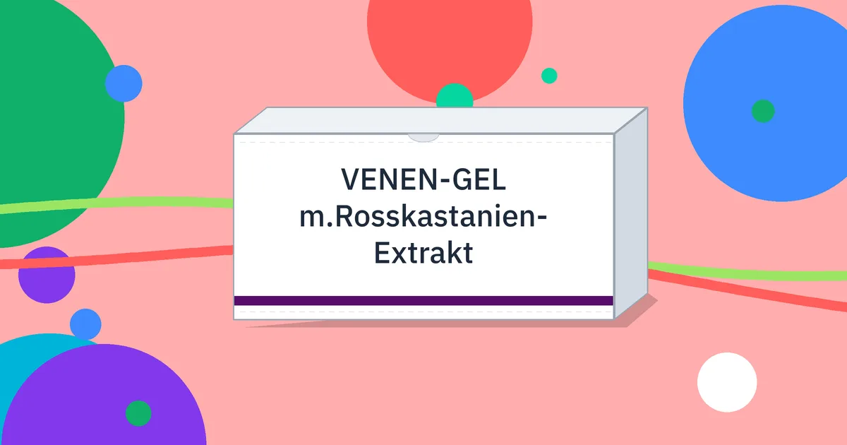 Symbolbild: Packung mit der Aufschrift VENEN-GEL m.Rosskastanien-Extrakt (PZN 12480270) – Verfügbarkeit und Bezug in Apotheken in Frankfurt am Main