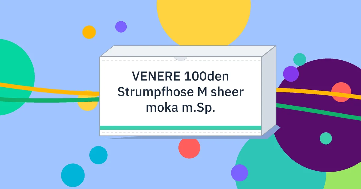 Symbolbild: Packung mit der Aufschrift VENERE 100den Strumpfhose M sheer moka m.Sp. (PZN 16170744) – Verfügbarkeit und Bezug in Apotheken in Frankfurt am Main