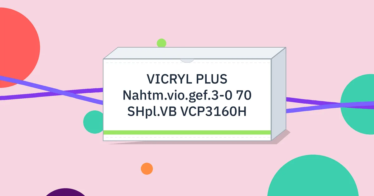 Symbolbild: Packung mit der Aufschrift VICRYL PLUS Nahtm.vio.gef.3-0 70 SHpl.VB VCP3160H (PZN 20390552) – Verfügbarkeit und Bezug in Apotheken in Frankfurt am Main