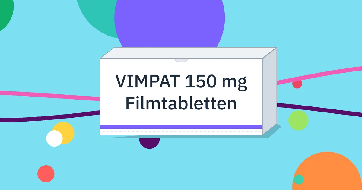 Symbolbild: Packung mit der Aufschrift VIMPAT 150 mg Filmtabletten (PZN 01174156) – Verfügbarkeit und Bezug in Apotheken in Frankfurt am Main