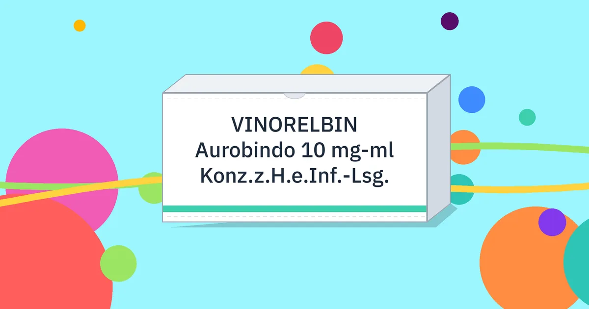 Symbolbild: Packung mit der Aufschrift VINORELBIN Aurobindo 10 mg-ml Konz.z.H.e.Inf.-Lsg. (PZN 10945368) – Verfügbarkeit und Bezug in Apotheken in Frankfurt am Main