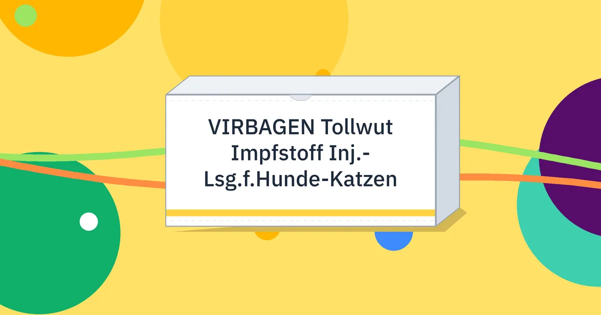 Symbolbild: Packung mit der Aufschrift VIRBAGEN Tollwut Impfstoff Inj.-Lsg.f.Hunde-Katzen (PZN 01656719) – Verfügbarkeit und Bezug in Apotheken in Frankfurt am Main