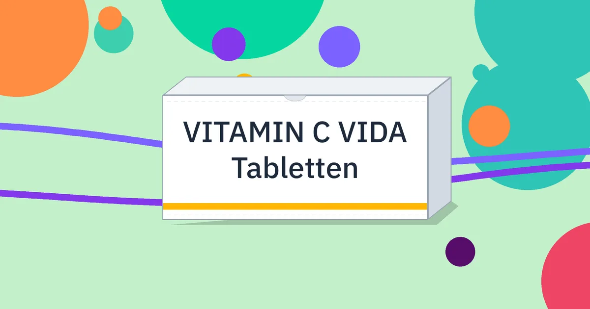 Symbolbild: Packung mit der Aufschrift VITAMIN C VIDA Tabletten (PZN 19952594) – Verfügbarkeit und Bezug in Apotheken in Frankfurt am Main