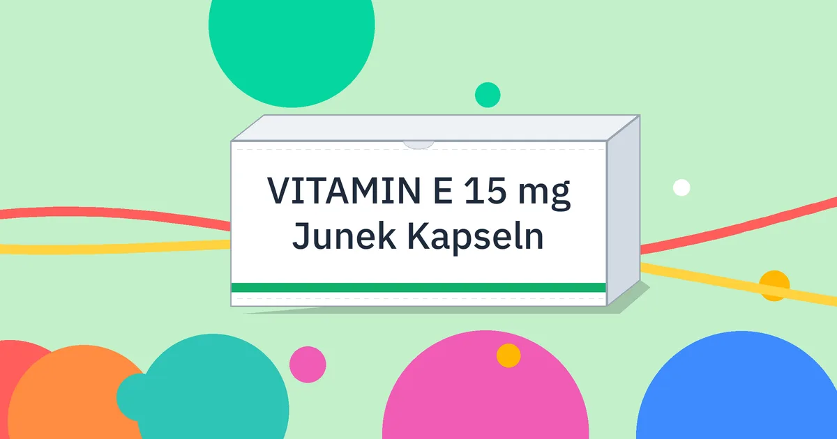 Symbolbild: Packung mit der Aufschrift VITAMIN E 15 mg Junek Kapseln (PZN 00131498) – Verfügbarkeit und Bezug in Apotheken in Frankfurt am Main