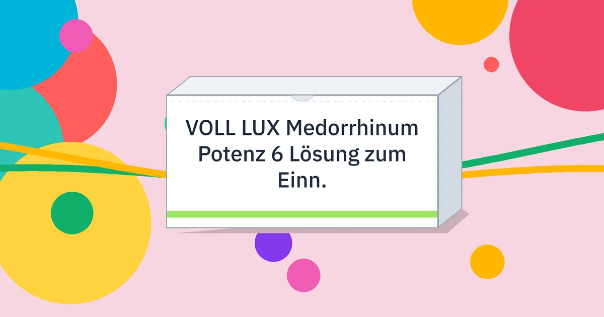Symbolbild: Packung mit der Aufschrift VOLL LUX Medorrhinum Potenz 6 Lösung zum Einn. (PZN 12390756) – Verfügbarkeit und Bezug in Apotheken in Frankfurt am Main
