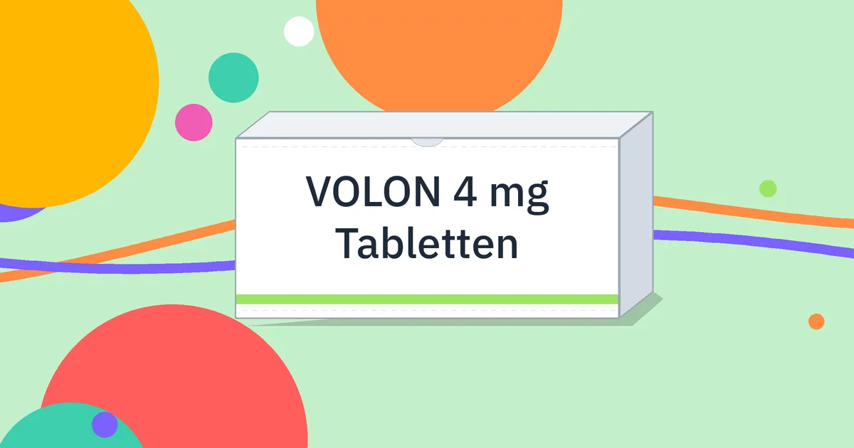 Symbolbild: Packung mit der Aufschrift VOLON 4 mg Tabletten (PZN 07371633) – Verfügbarkeit und Bezug in Apotheken in Frankfurt am Main