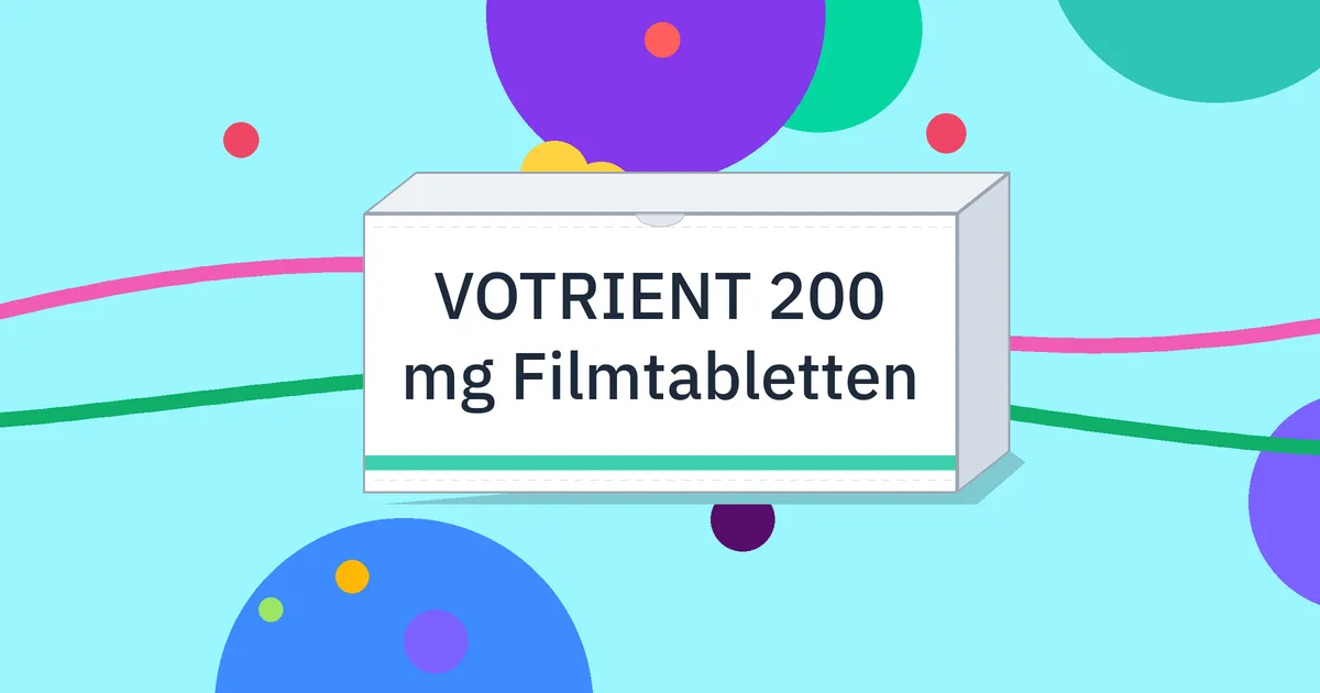 Symbolbild: Packung mit der Aufschrift VOTRIENT 200 mg Filmtabletten (PZN 11368080) – Verfügbarkeit und Bezug in Apotheken in Frankfurt am Main
