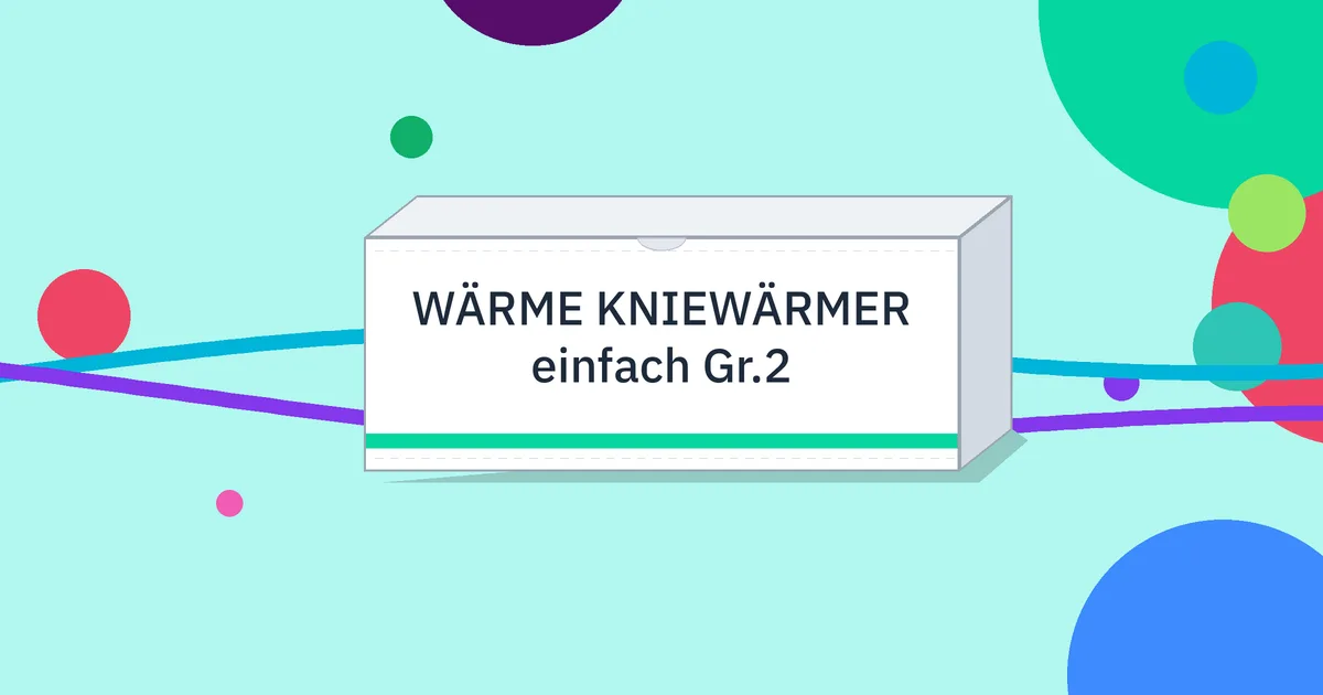 Symbolbild: Packung mit der Aufschrift WÄRME KNIEWÄRMER einfach Gr.2 (PZN 02446183) – Verfügbarkeit und Bezug in Apotheken in Frankfurt am Main