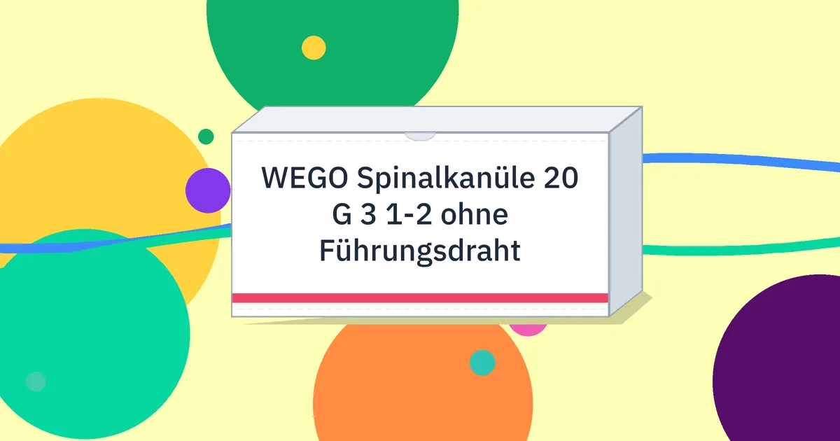 Symbolbild: Packung mit der Aufschrift WEGO Spinalkanüle 20 G 3 1-2 ohne Führungsdraht (PZN 18859964) – Verfügbarkeit und Bezug in Apotheken in Frankfurt am Main