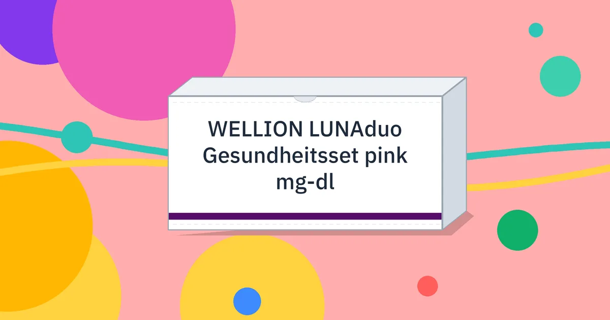 Symbolbild: Packung mit der Aufschrift WELLION LUNAduo Gesundheitsset pink mg-dl (PZN 13350457) – Verfügbarkeit und Bezug in Apotheken in Frankfurt am Main