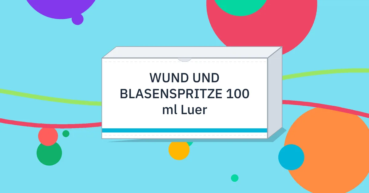 Symbolbild: Packung mit der Aufschrift WUND UND BLASENSPRITZE 100 ml Luer (PZN 01871694) – Verfügbarkeit und Bezug in Apotheken in Frankfurt am Main
