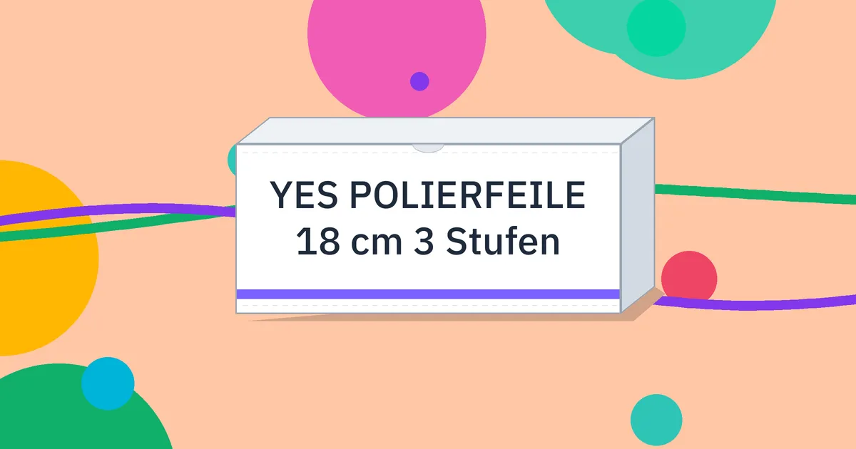 Symbolbild: Packung mit der Aufschrift YES POLIERFEILE 18 cm 3 Stufen (PZN 14220550) – Verfügbarkeit und Bezug in Apotheken in Frankfurt am Main