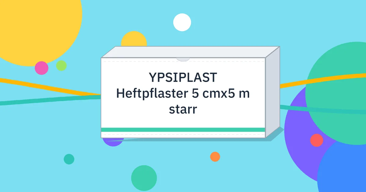 Symbolbild: Packung mit der Aufschrift YPSIPLAST Heftpflaster 5 cmx5 m starr (PZN 12603554) – Verfügbarkeit und Bezug in Apotheken in Frankfurt am Main