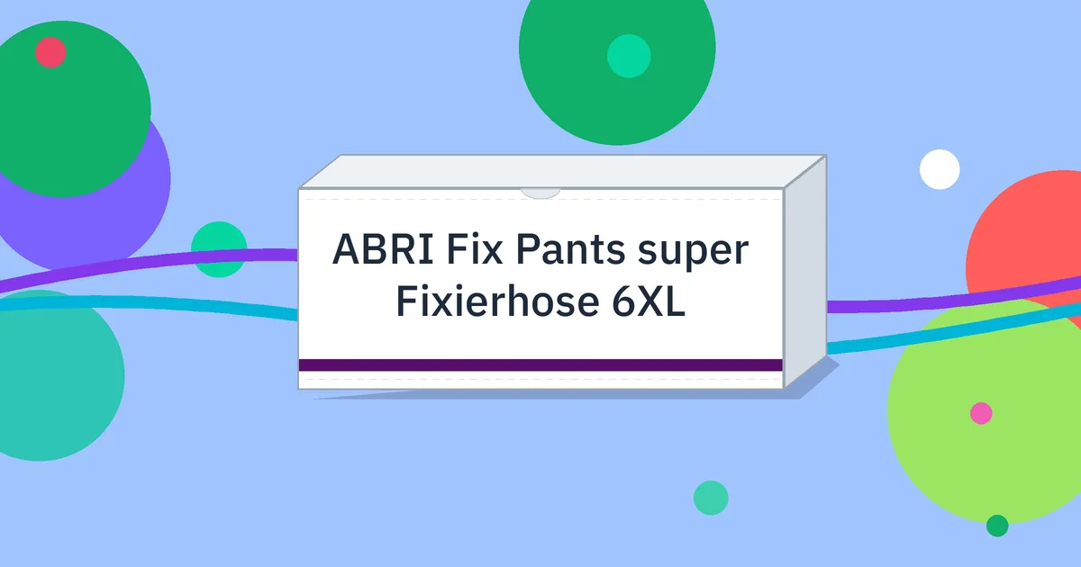 Symbolbild: Packung mit der Aufschrift ABRI Fix Pants super Fixierhose 6XL (PZN 11599075) – Verfügbarkeit und Bezug in Apotheken in Frankfurt am Main