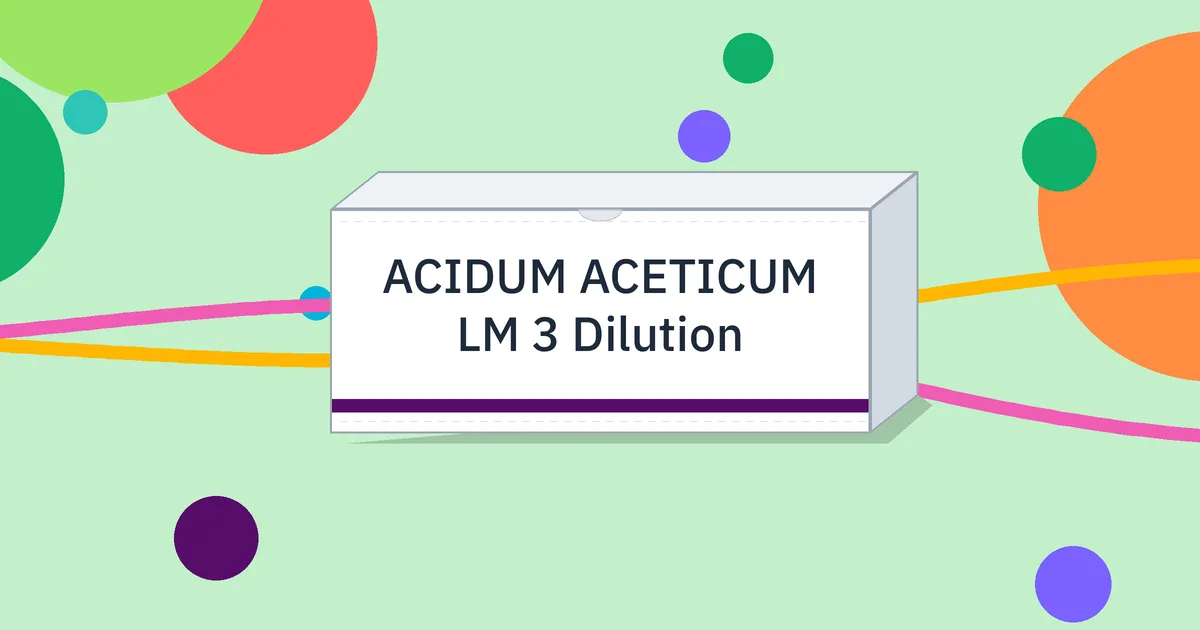 Symbolbild: Packung mit der Aufschrift ACIDUM ACETICUM LM 3 Dilution (PZN 13266716) – Verfügbarkeit und Bezug in Apotheken in Frankfurt am Main
