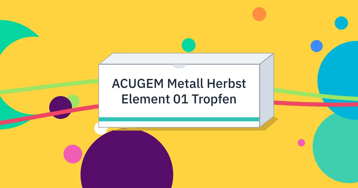 Symbolbild: Packung mit der Aufschrift ACUGEM Metall Herbst Element 01 Tropfen (PZN 20296729) – Verfügbarkeit und Bezug in Apotheken in Frankfurt am Main
