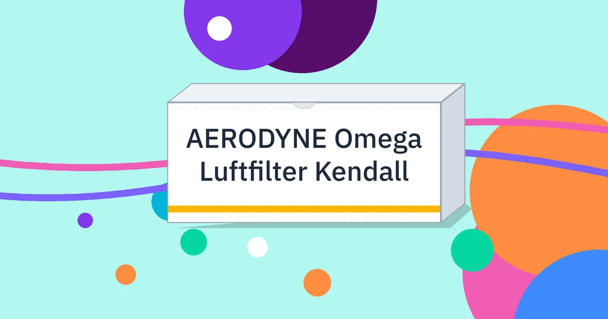 Symbolbild: Packung mit der Aufschrift AERODYNE Omega Luftfilter Kendall (PZN 11593486) – Verfügbarkeit und Bezug in Apotheken in Frankfurt am Main