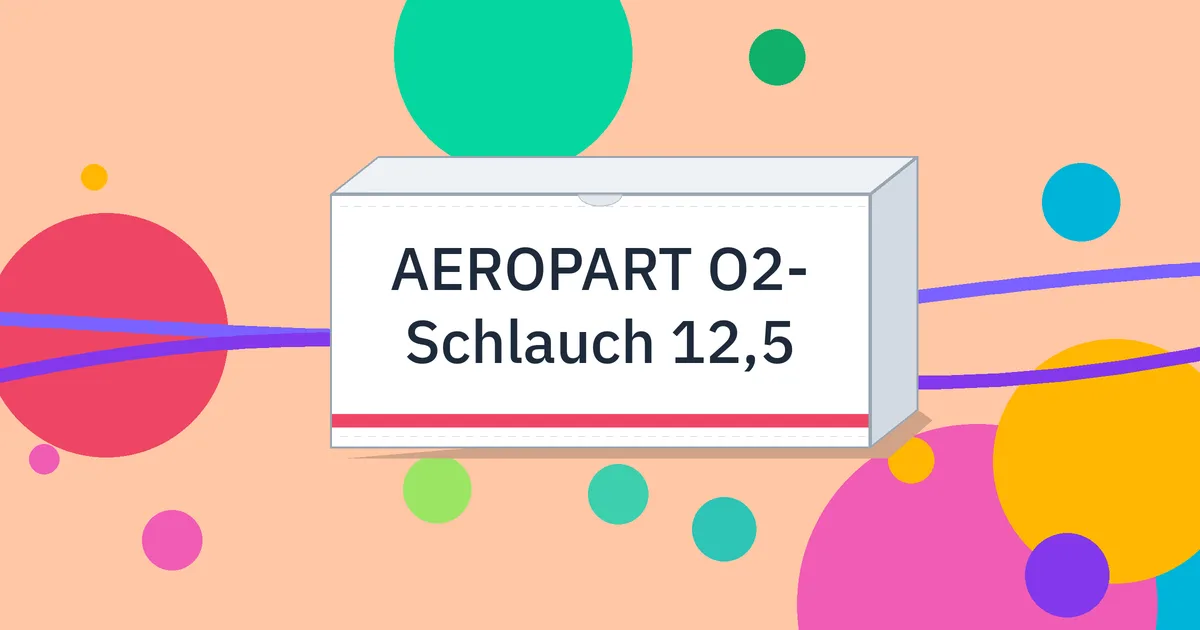 Symbolbild: Packung mit der Aufschrift AEROPART O2-Schlauch 12,5 (PZN 01075750) – Verfügbarkeit und Bezug in Apotheken in Frankfurt am Main