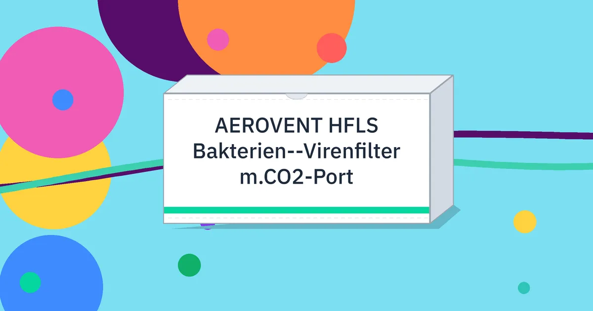 Symbolbild: Packung mit der Aufschrift AEROVENT HFLS Bakterien--Virenfilter m.CO2-Port (PZN 01076235) – Verfügbarkeit und Bezug in Apotheken in Frankfurt am Main