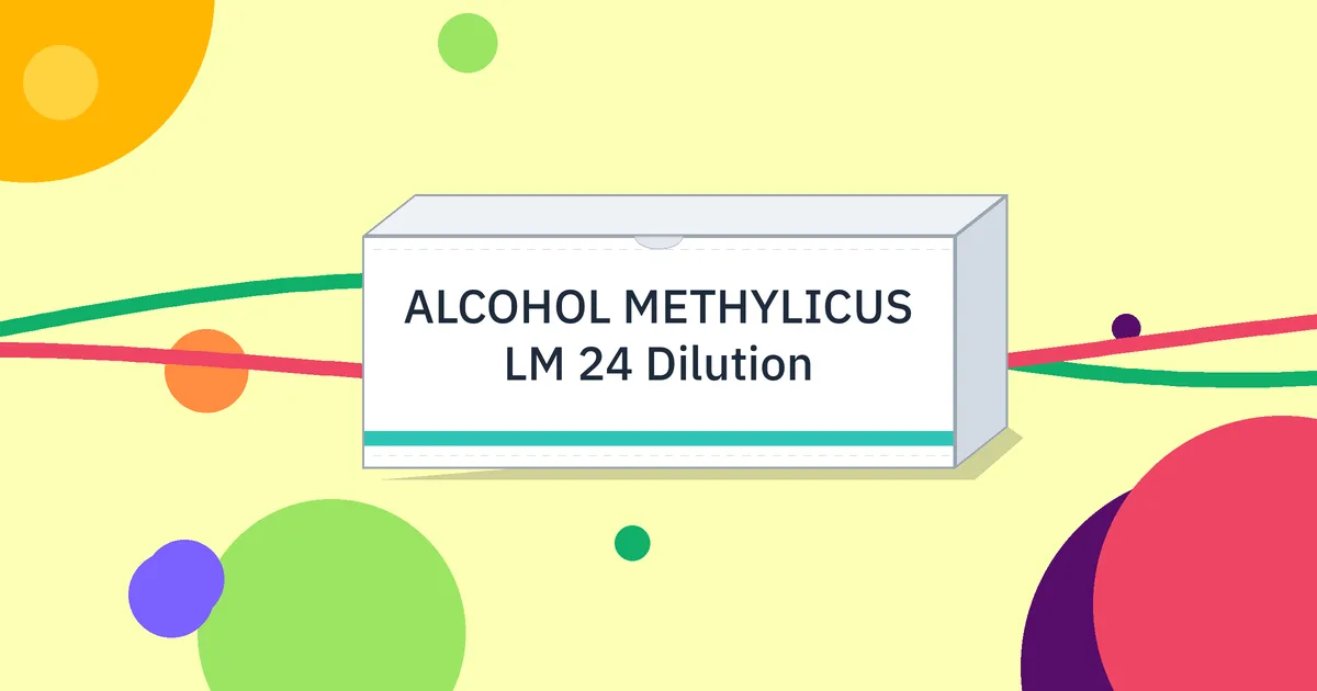 Symbolbild: Packung mit der Aufschrift ALCOHOL METHYLICUS LM 24 Dilution (PZN 13309360) – Verfügbarkeit und Bezug in Apotheken in Frankfurt am Main