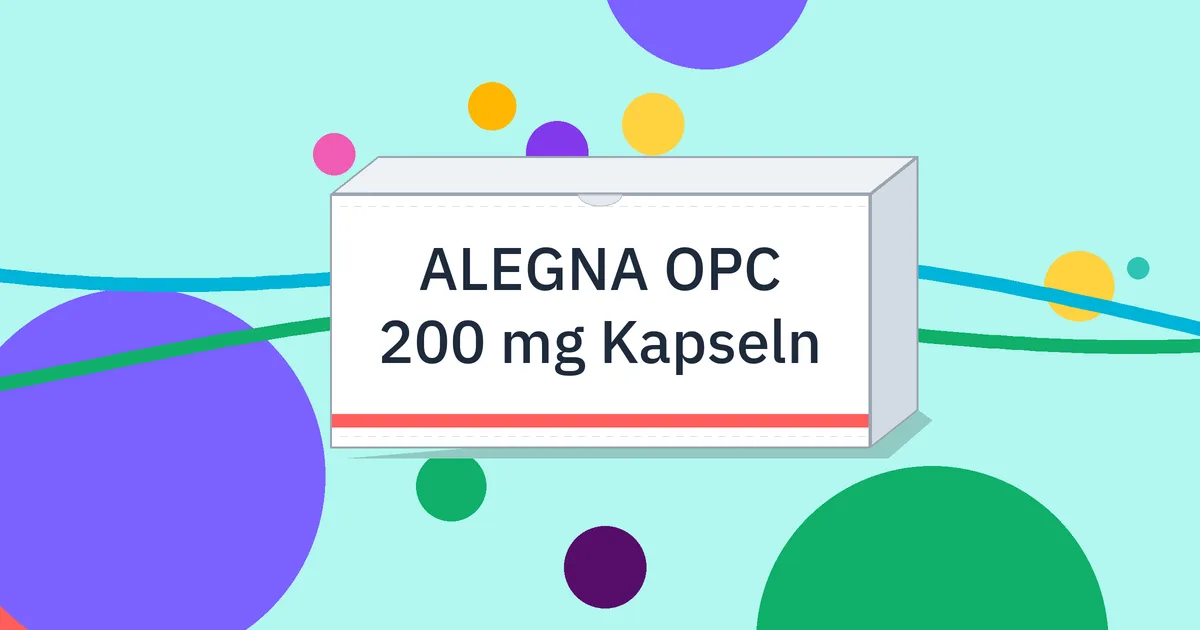 Symbolbild: Packung mit der Aufschrift ALEGNA OPC 200 mg Kapseln (PZN 16242691) – Verfügbarkeit und Bezug in Apotheken in Frankfurt am Main