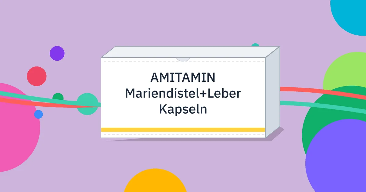 Symbolbild: Packung mit der Aufschrift AMITAMIN Mariendistel+Leber Kapseln (PZN 17853830) – Verfügbarkeit und Bezug in Apotheken in Frankfurt am Main