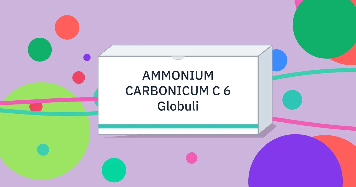 Symbolbild: Packung mit der Aufschrift AMMONIUM CARBONICUM C 6 Globuli (PZN 07158483) – Verfügbarkeit und Bezug in Apotheken in Frankfurt am Main