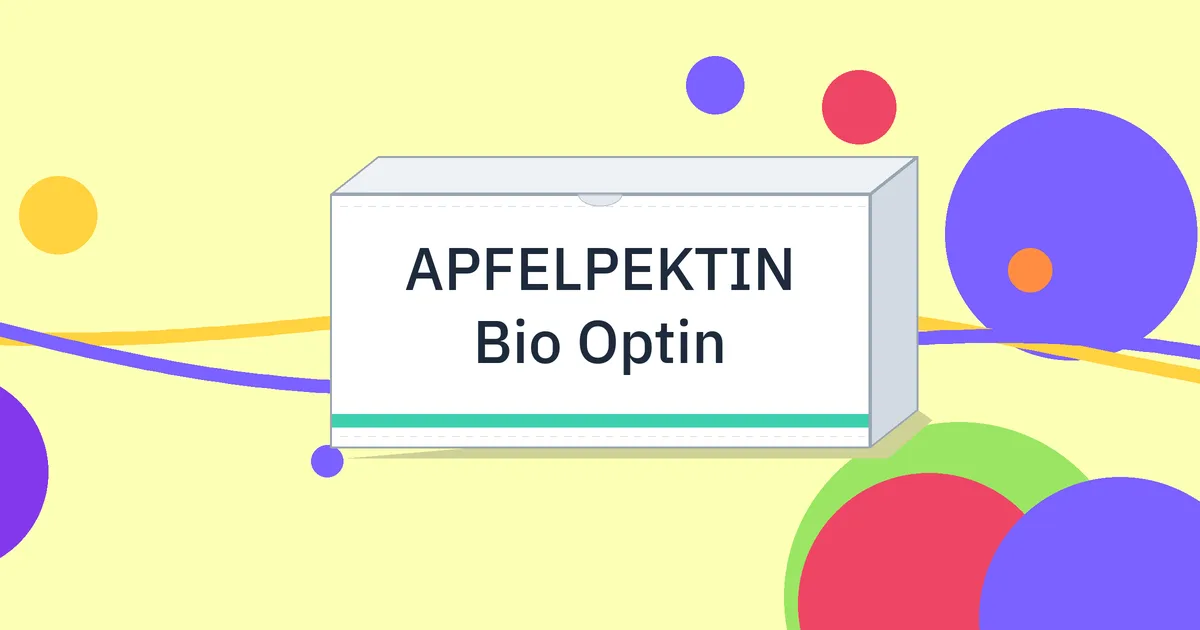 Symbolbild: Packung mit der Aufschrift APFELPEKTIN Bio Optin (PZN 04547600) – Verfügbarkeit und Bezug in Apotheken in Frankfurt am Main