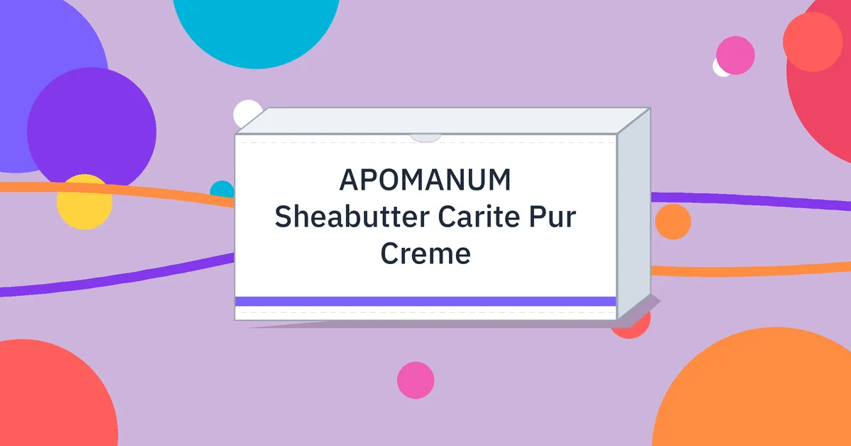 Symbolbild: Packung mit der Aufschrift APOMANUM Sheabutter Carite Pur Creme (PZN 09645052) – Verfügbarkeit und Bezug in Apotheken in Frankfurt am Main
