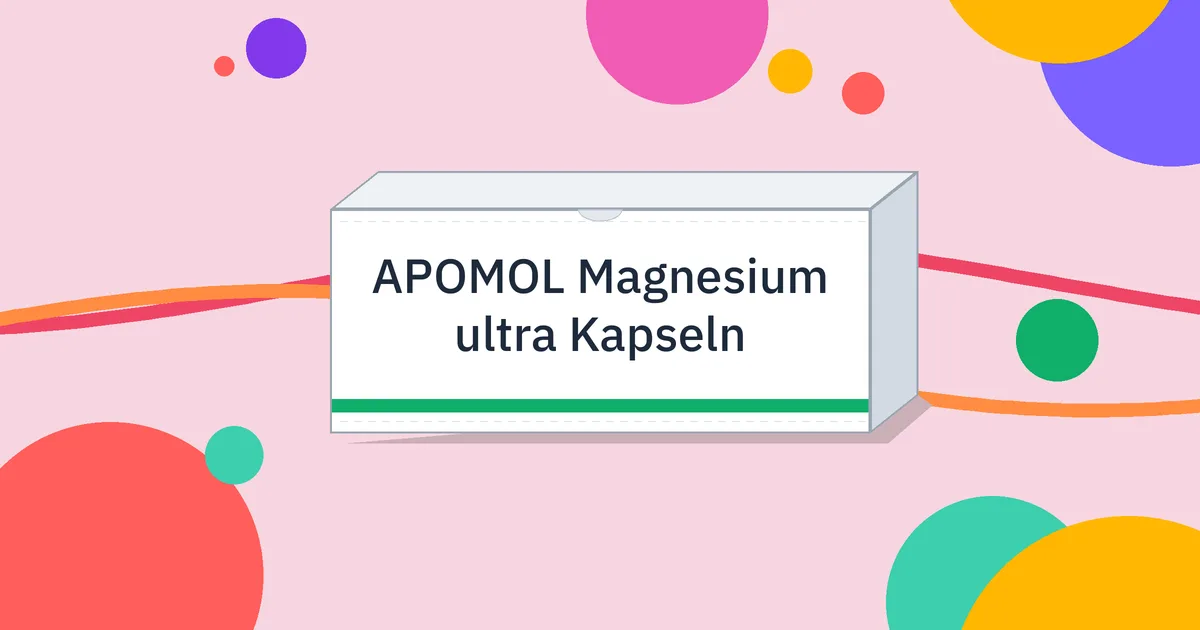 Symbolbild: Packung mit der Aufschrift APOMOL Magnesium ultra Kapseln (PZN 19422672) – Verfügbarkeit und Bezug in Apotheken in Frankfurt am Main