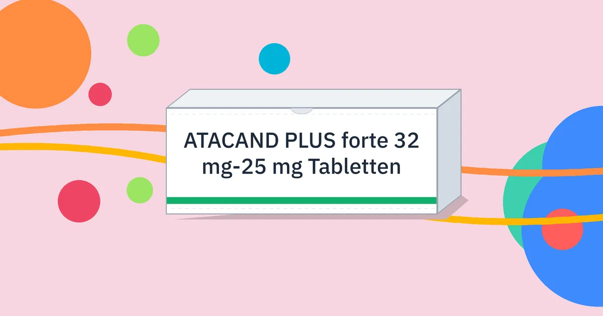 Symbolbild: Packung mit der Aufschrift ATACAND PLUS forte 32 mg-25 mg Tabletten (PZN 07548072) – Verfügbarkeit und Bezug in Apotheken in Frankfurt am Main