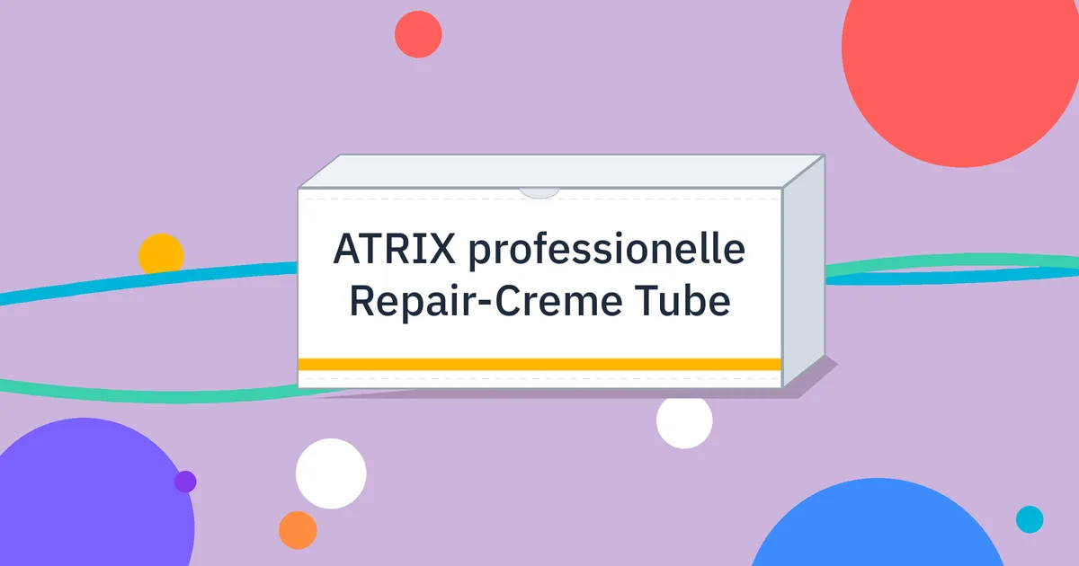 Symbolbild: Packung mit der Aufschrift ATRIX professionelle Repair-Creme Tube (PZN 11324183) – Verfügbarkeit und Bezug in Apotheken in Frankfurt am Main