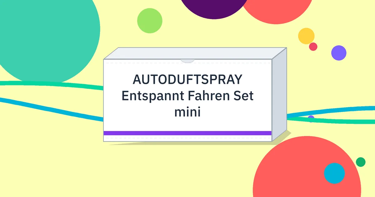 Symbolbild: Packung mit der Aufschrift AUTODUFTSPRAY Entspannt Fahren Set mini (PZN 18778332) – Verfügbarkeit und Bezug in Apotheken in Frankfurt am Main