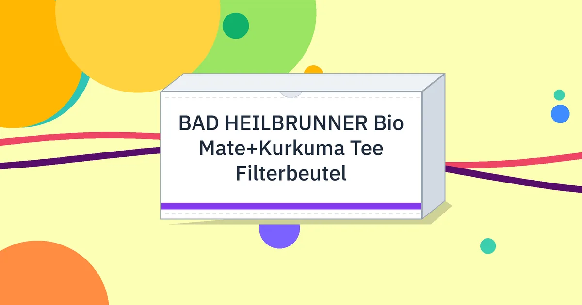 Symbolbild: Packung mit der Aufschrift BAD HEILBRUNNER Bio Mate+Kurkuma Tee Filterbeutel (PZN 14162485) – Verfügbarkeit und Bezug in Apotheken in Frankfurt am Main