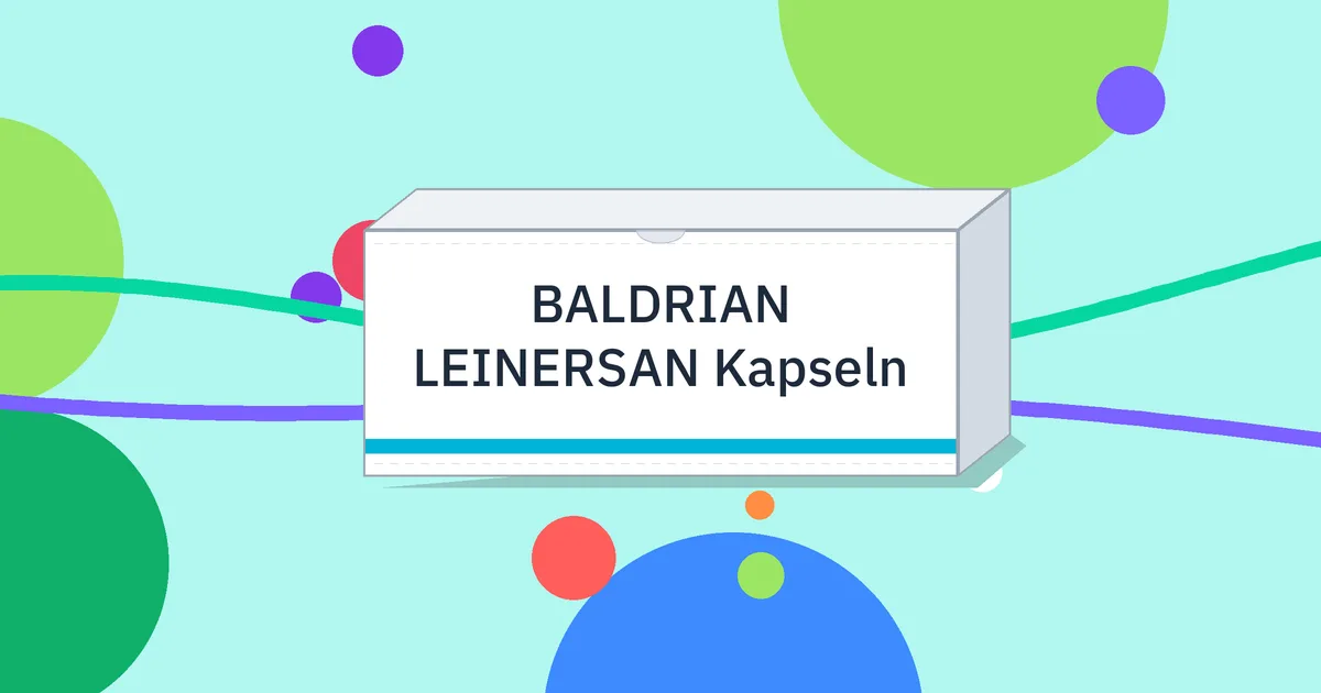 Symbolbild: Packung mit der Aufschrift BALDRIAN LEINERSAN Kapseln (PZN 19509580) – Verfügbarkeit und Bezug in Apotheken in Frankfurt am Main